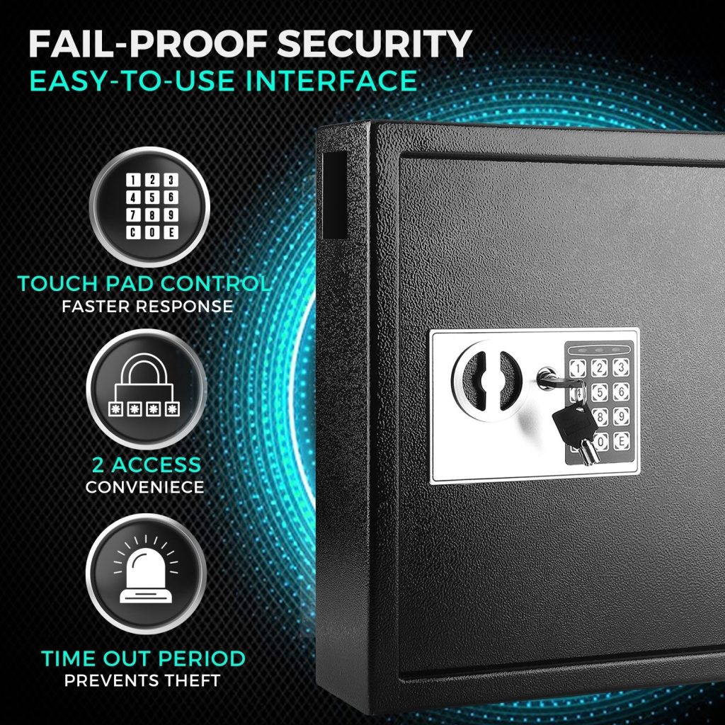 Flexzion Key Box Wall Mount With Code, Key Cabinet, Key Deposit Slot ...